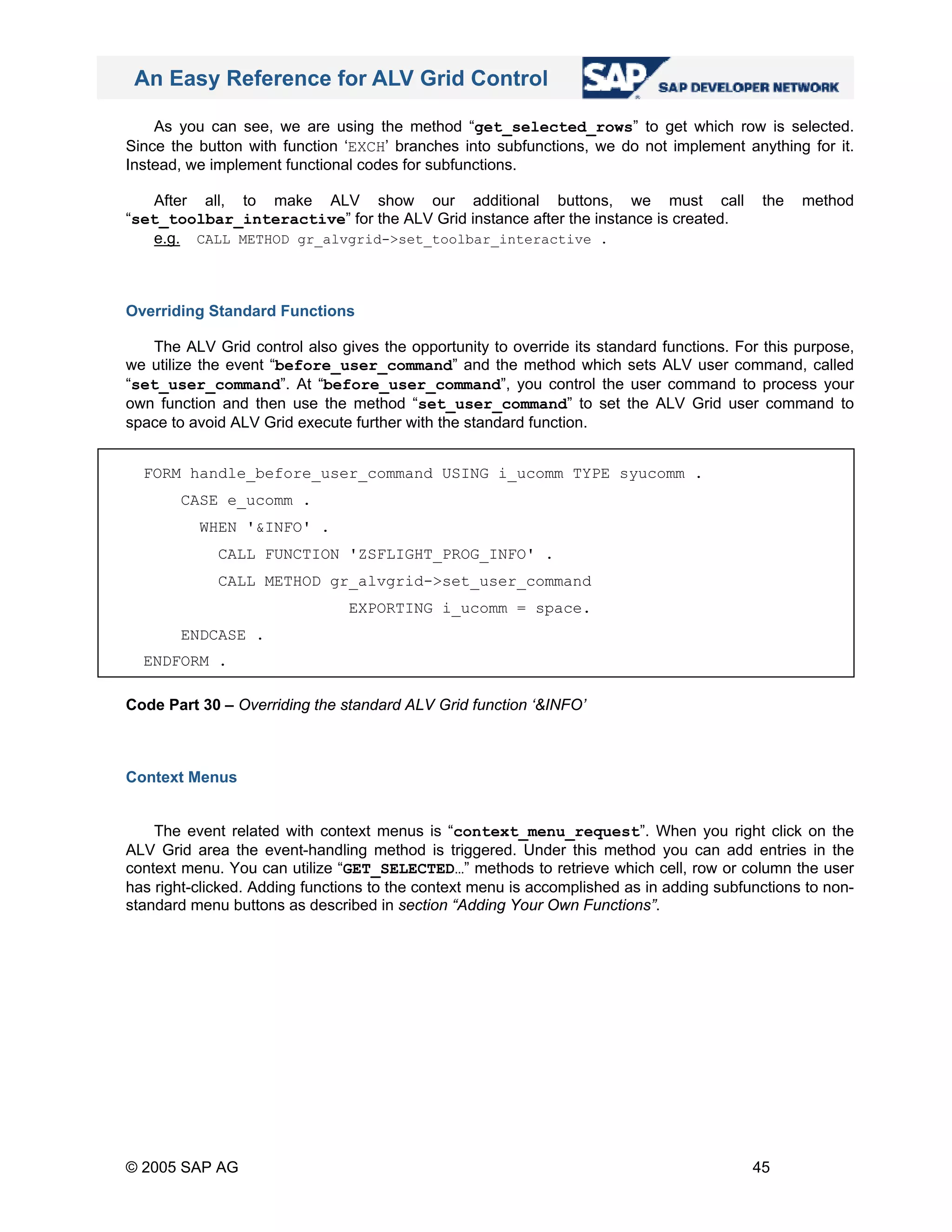 An easy reference for alv grid control (1) | PDF | Desktop Publishing | Computer Software and ...