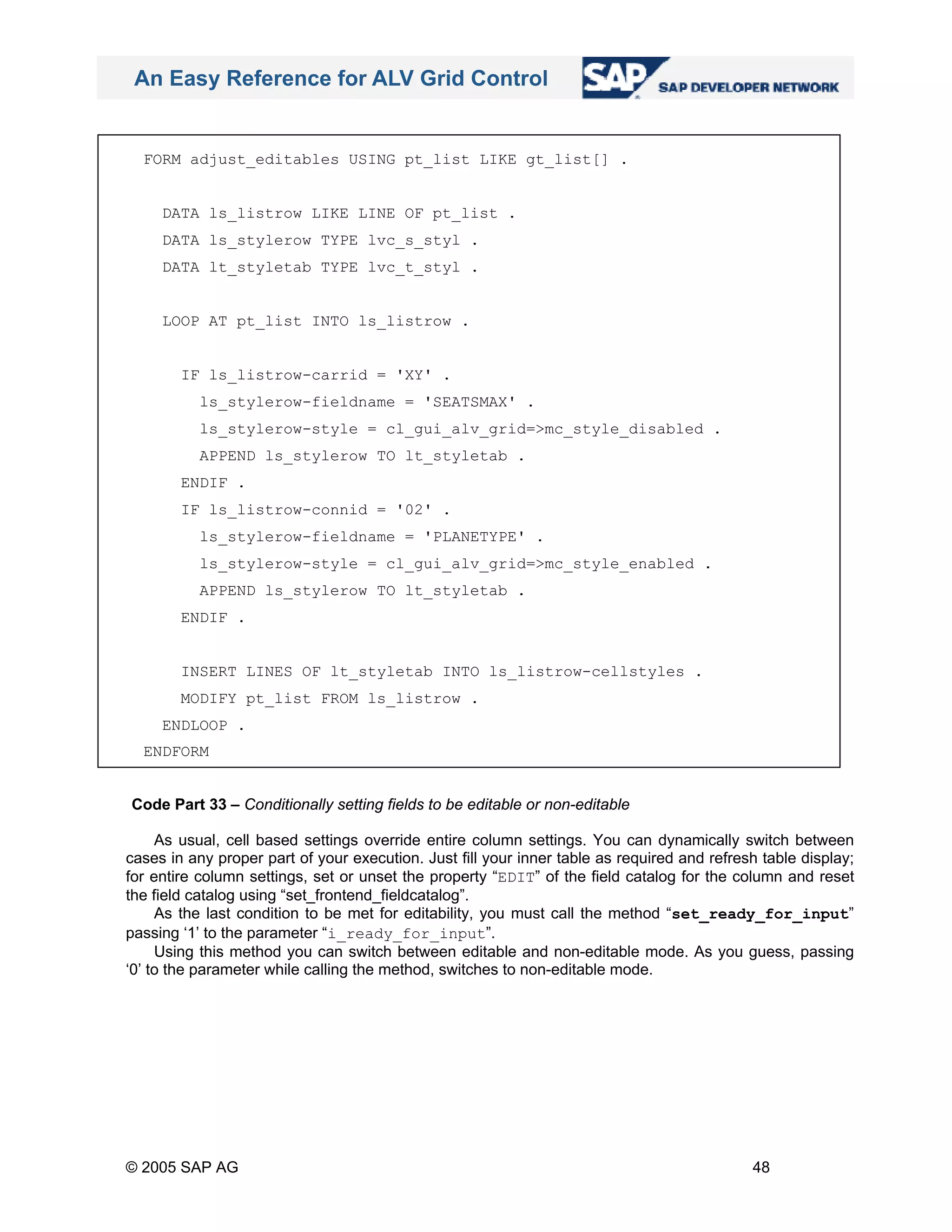 An easy reference for alv grid control (1) | PDF | Desktop Publishing | Computer Software and ...