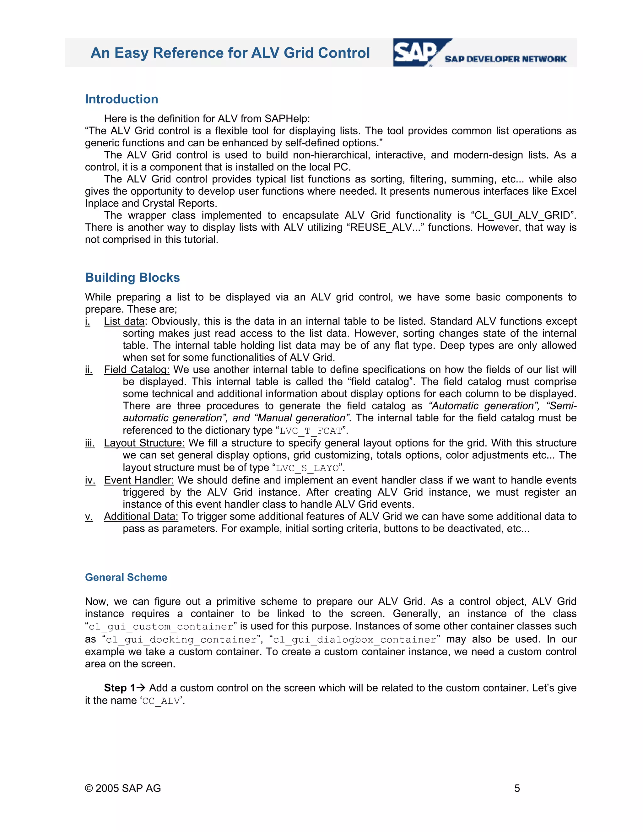 An easy reference for alv grid control (1) | PDF | Desktop Publishing | Computer Software and ...