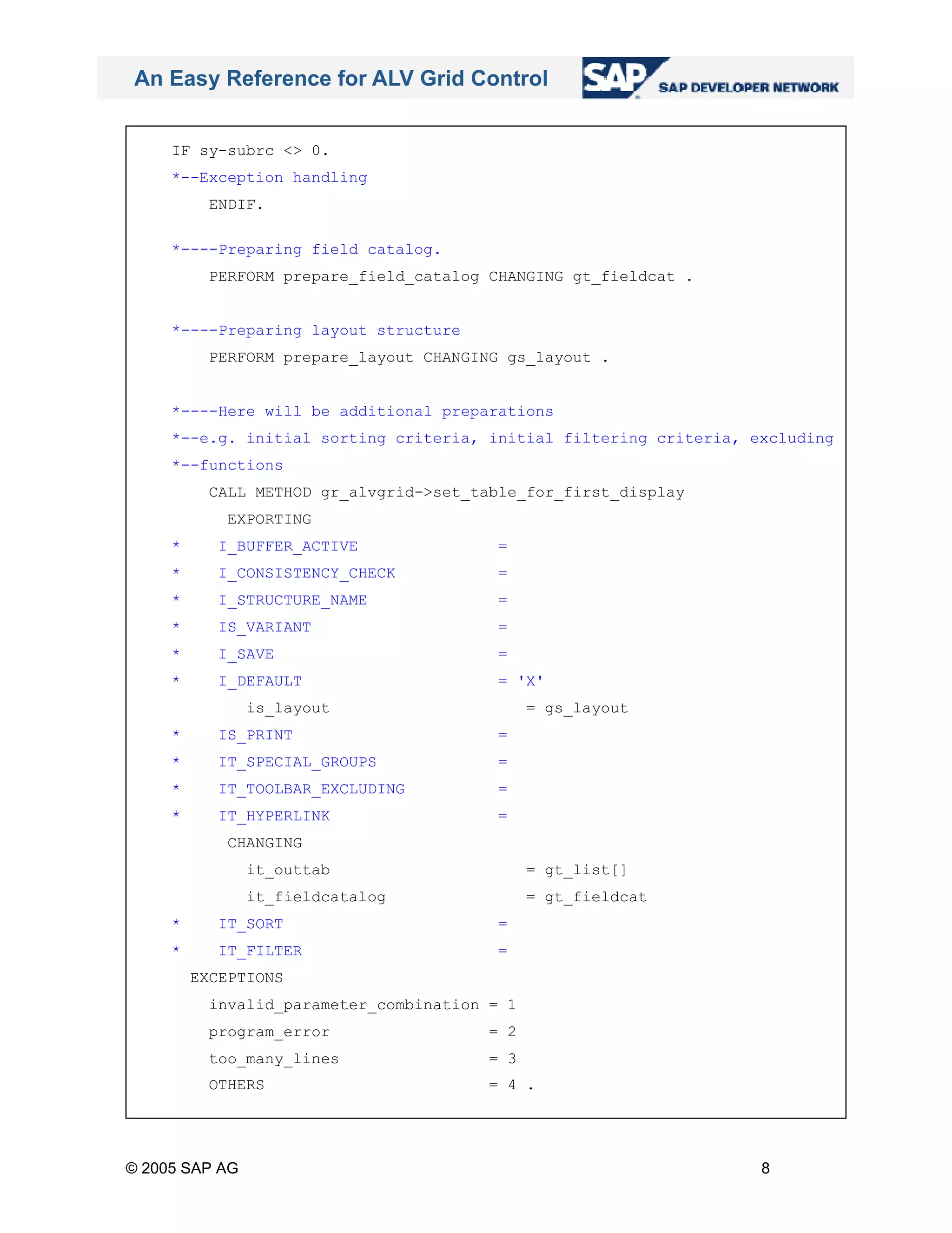 An easy reference for alv grid control (1) | PDF | Desktop Publishing | Computer Software and ...