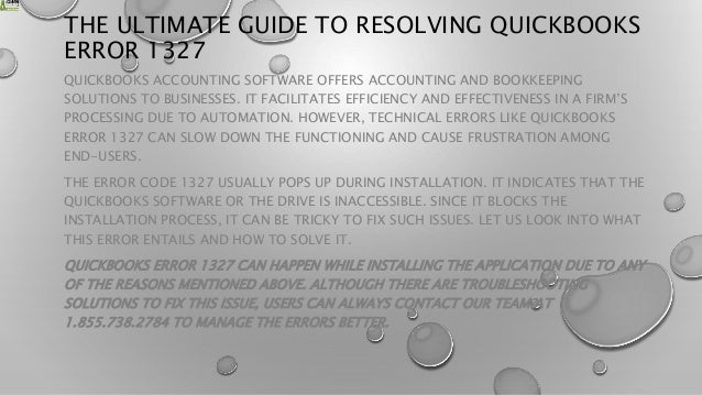 An easy way to resolve QuickBooks Error 1327 quickly.pptx