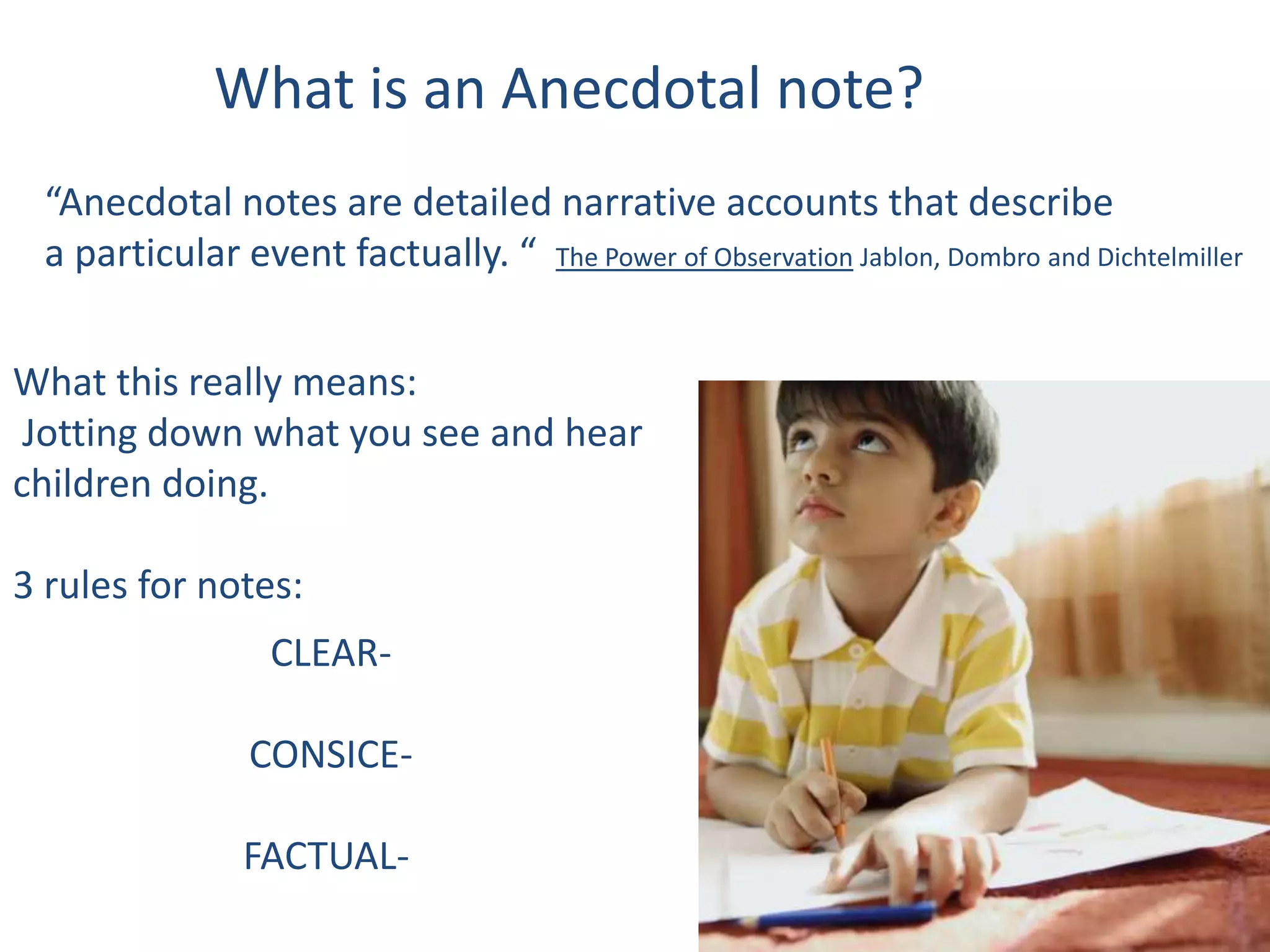 Anecdotal notes-presentation-1 | PPTX