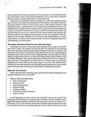 Anecdotal notes and_checklists | PDF