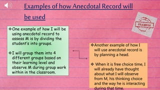 My Original Contribution : Anecdotal record | PPTX