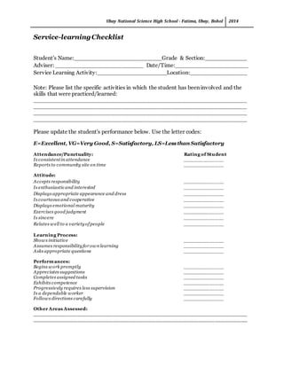 Anecdotal record & observations checklist | DOCX