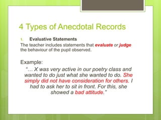 Anecdotal Recording | PPTX