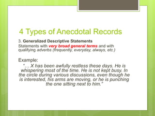 Anecdotal Recording | PPTX