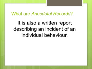 Anecdotal Recording | PPTX