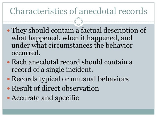 Anecdotal Records.pptx | Medical Health