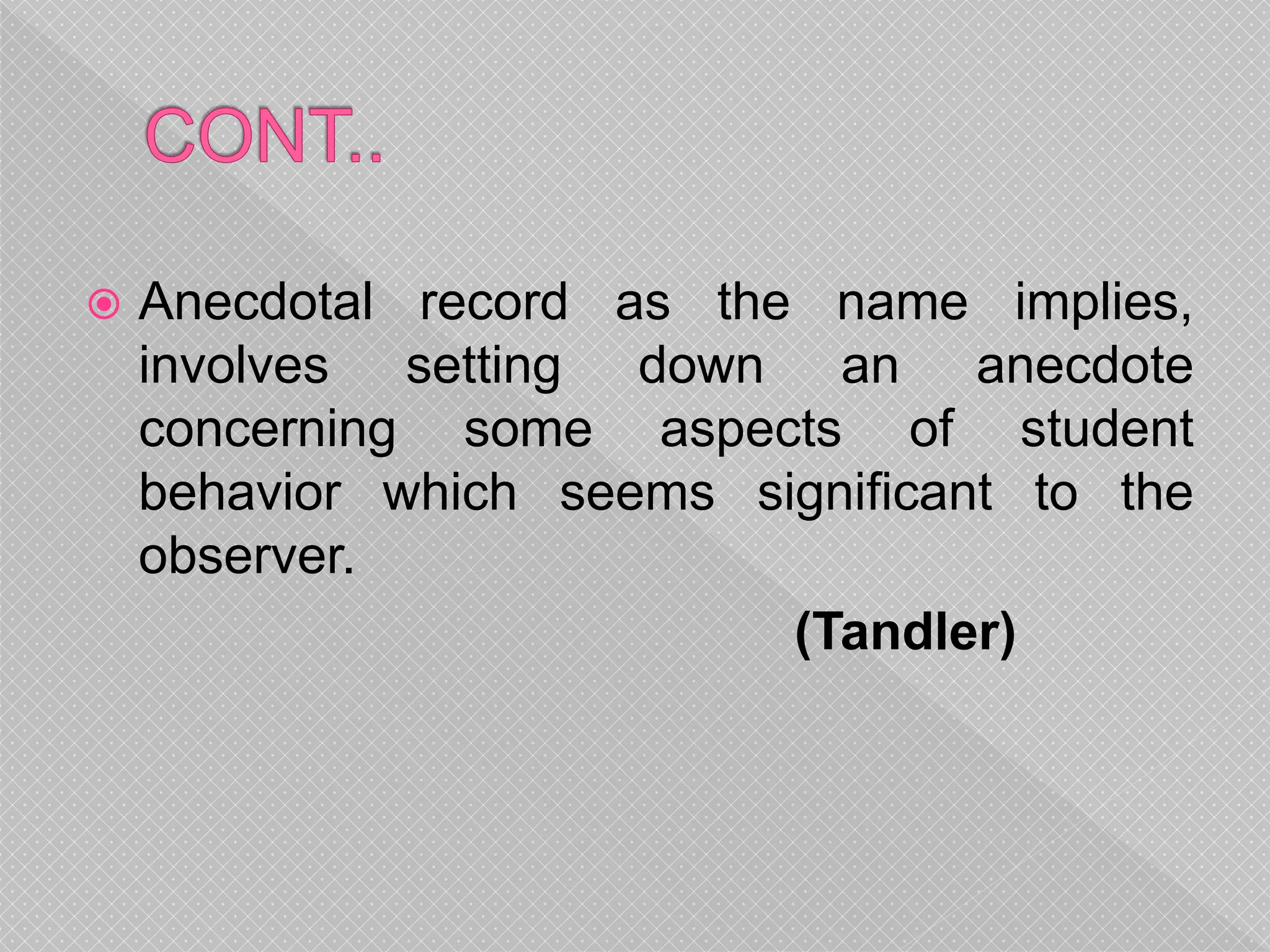 ANECDOTAL RECORDS for BSc Nursing students | PPTX