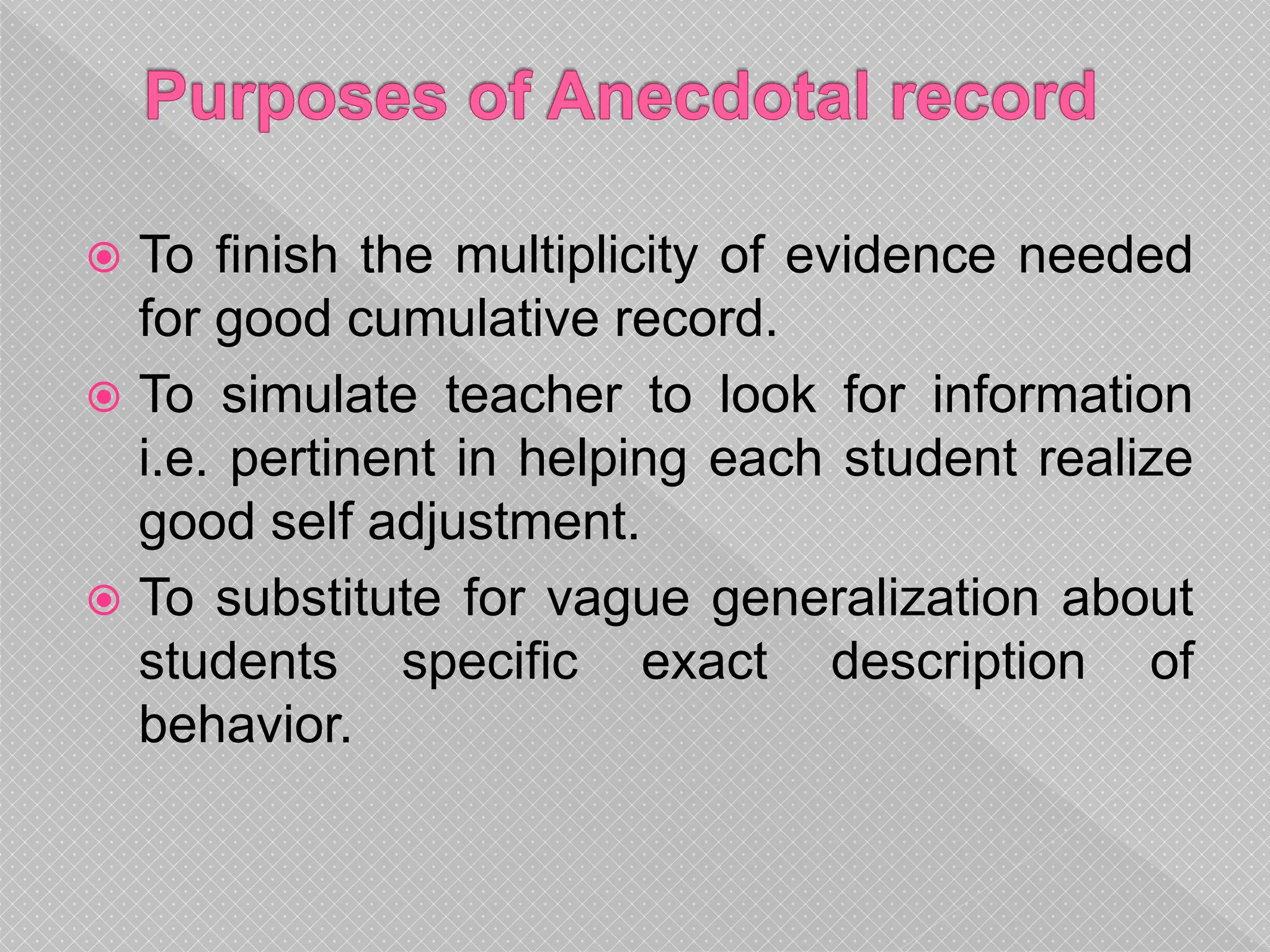 ANECDOTAL RECORDS for BSc Nursing students | PPTX