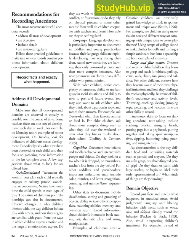 Anecdotal Records Valuable Tools For Assessing Young Children S ...