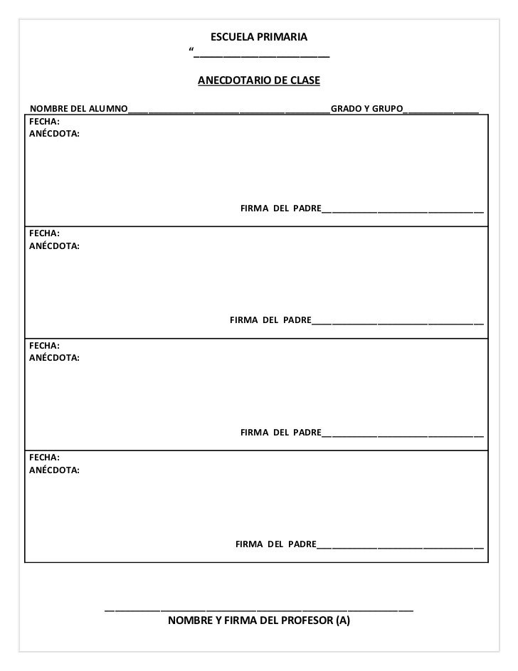 Anecdotario de clase
