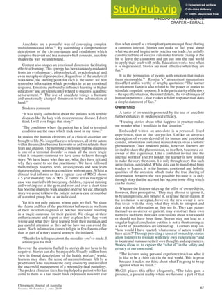 Anecdote And Evidence A Comparison Of Student Performance Using Two Learning Referents | PDF