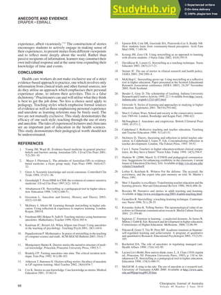 Anecdote And Evidence A Comparison Of Student Performance Using Two ...