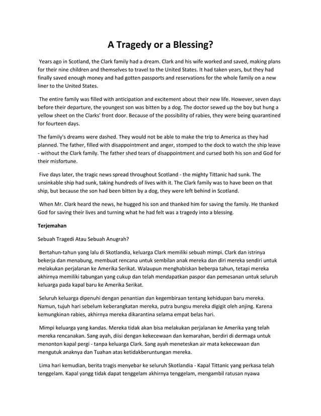 Anecdote for example | DOCX | Family Travel | Travel Type