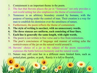 Anecdote of the jar poem by Wallace Stevens | PPT