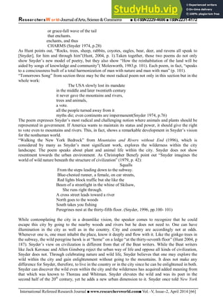 AN ECOCRITICAL READING OF GARY SNYDER S SELECT POETRY | PDF