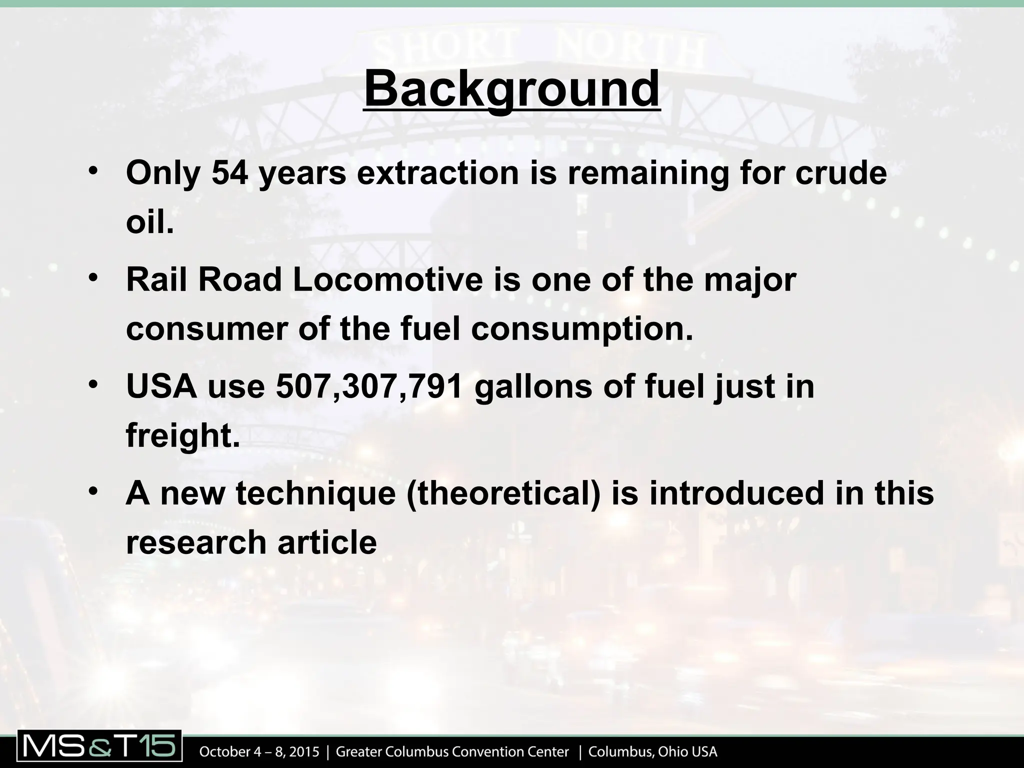 AN ECONOMICAL APPROACH TO RUN A RAIL ROAD LOCOMOTIVE TRAIN BY USING ...