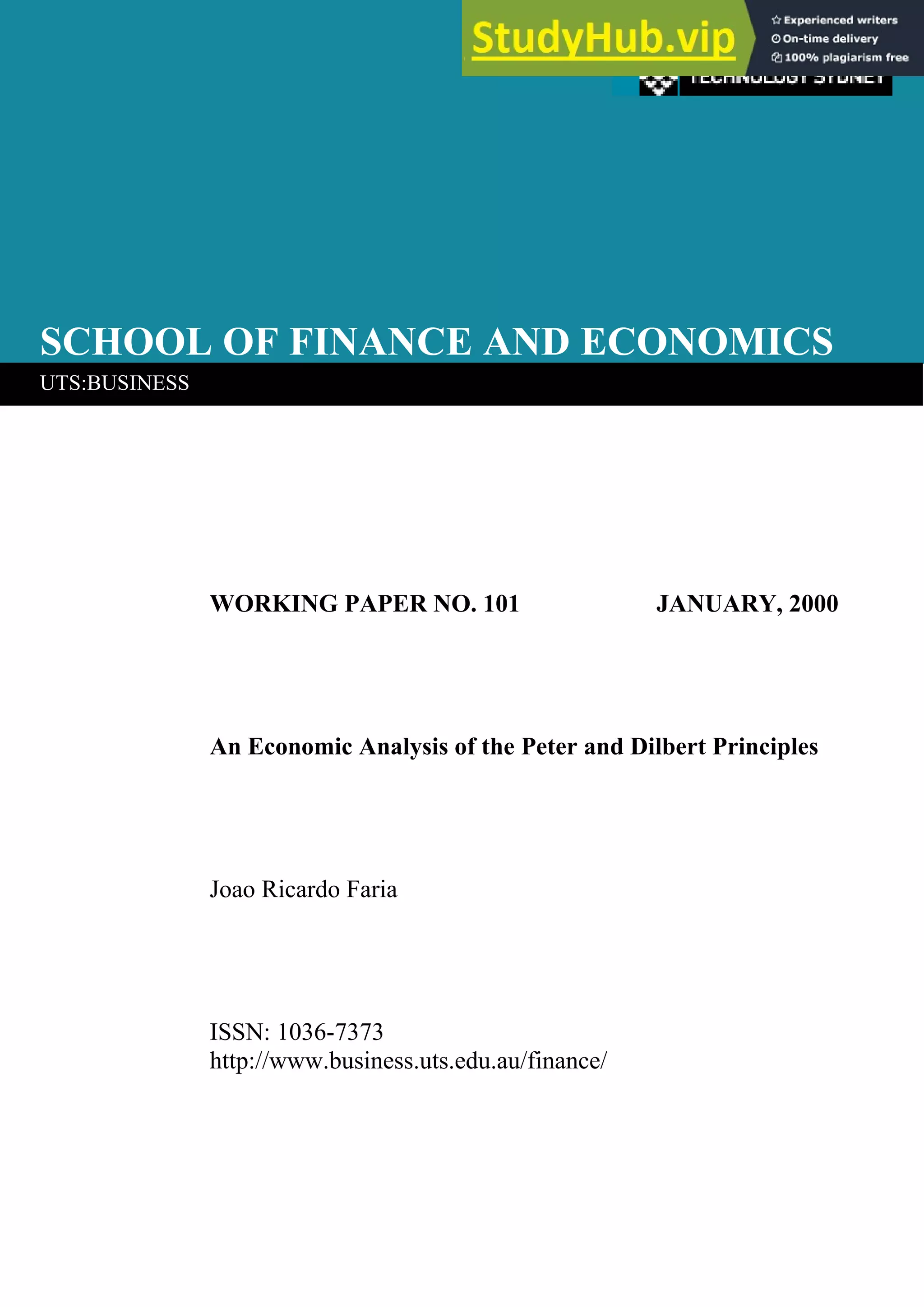 An Economic Analysis Of The Peter And Dilbert Principles | PDF