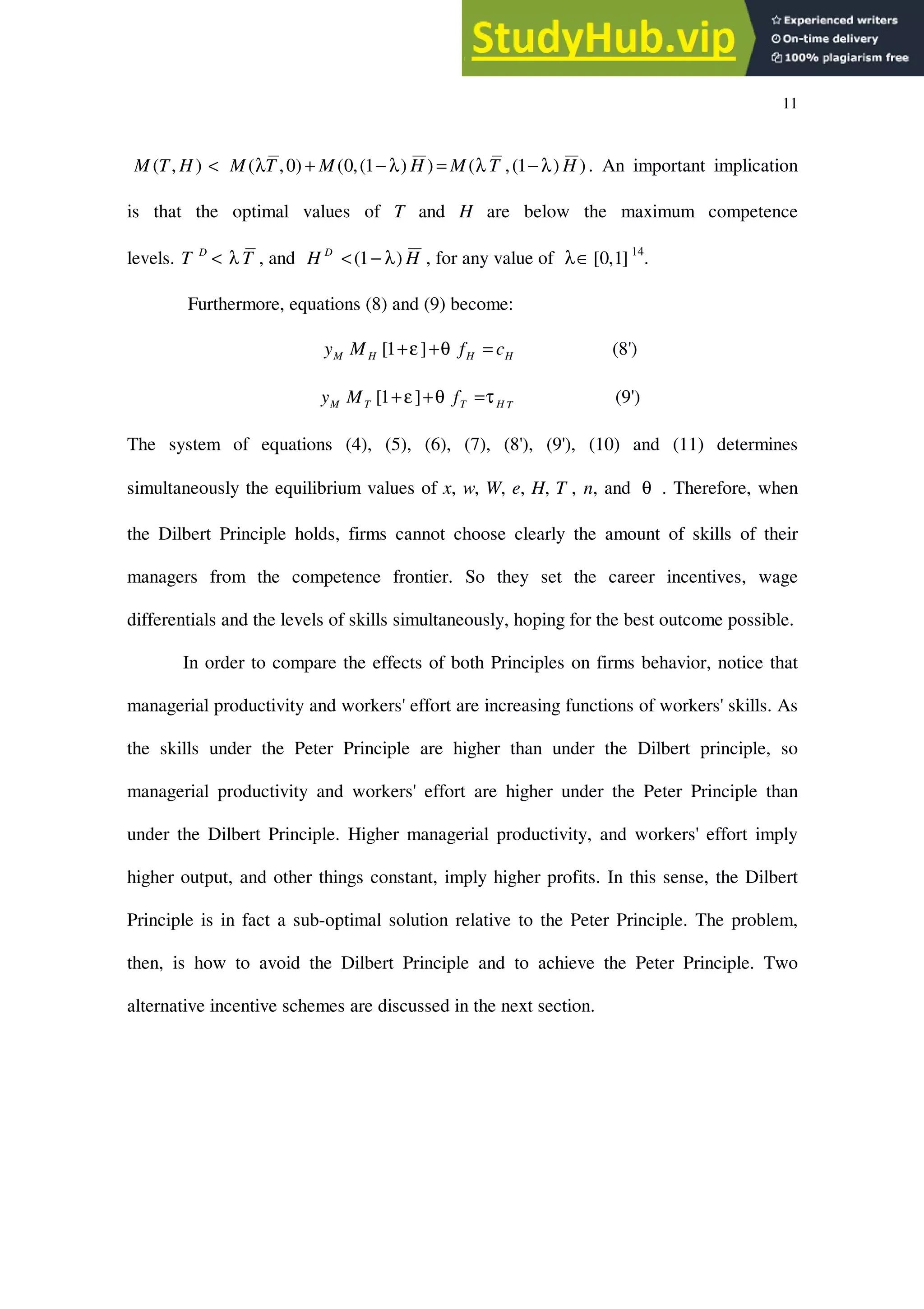 An Economic Analysis Of The Peter And Dilbert Principles | PDF