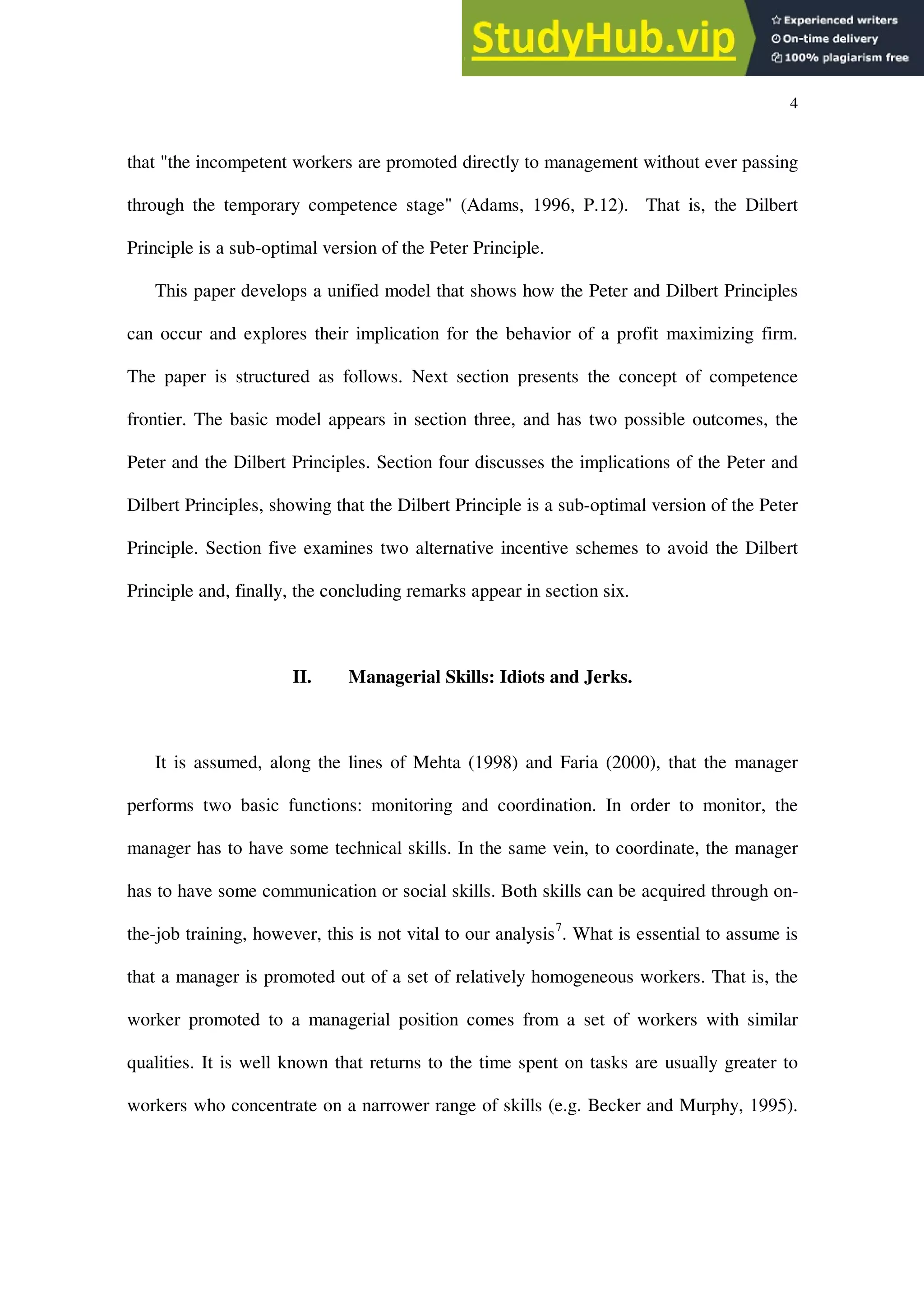 An Economic Analysis Of The Peter And Dilbert Principles | PDF