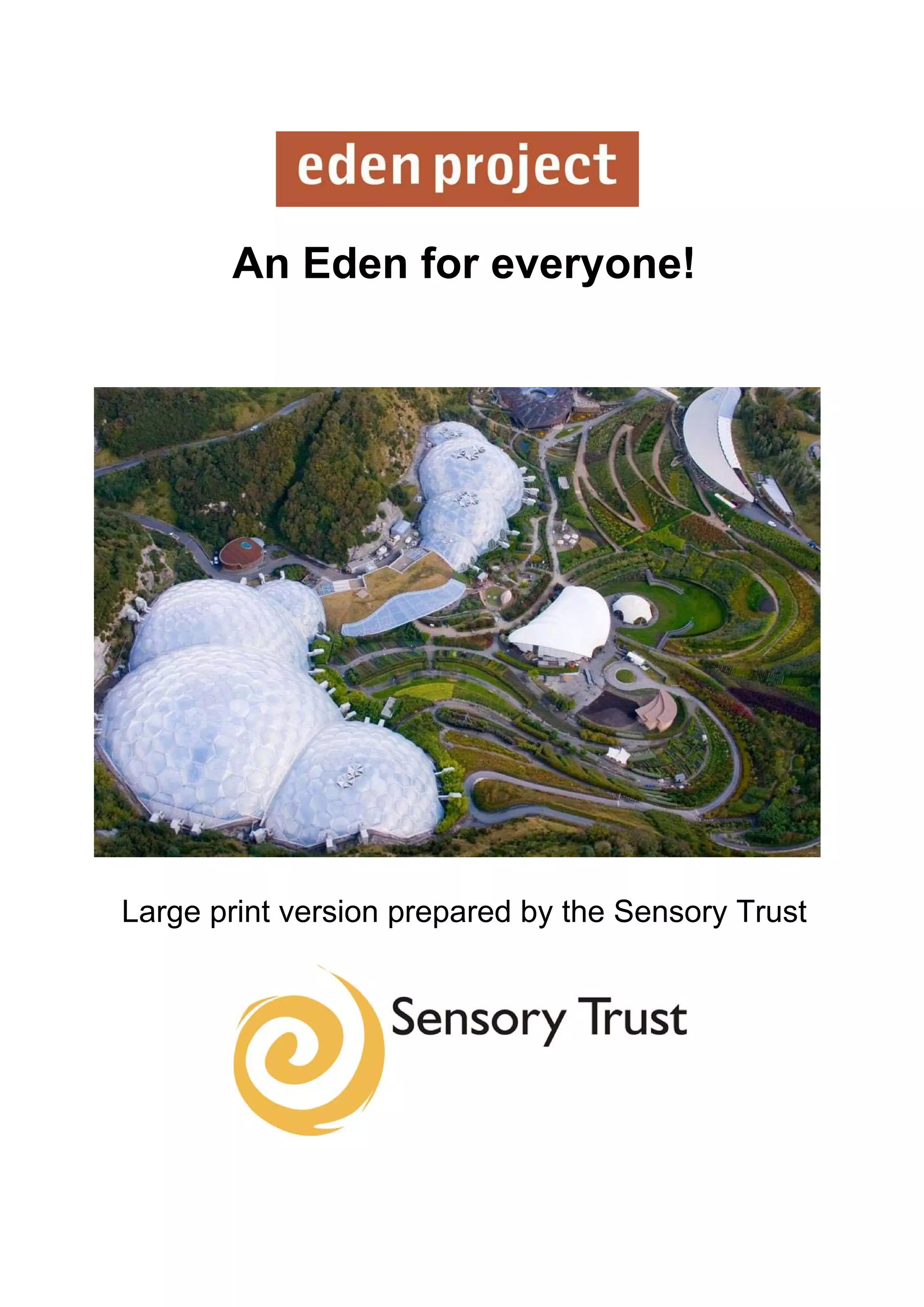 An Eden for Everyone - Sample Large Print Leaflets for Sensory Therapy ...