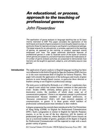 An education, or process, approach elt j 1993-flowerdew-305-16[1] | PDF