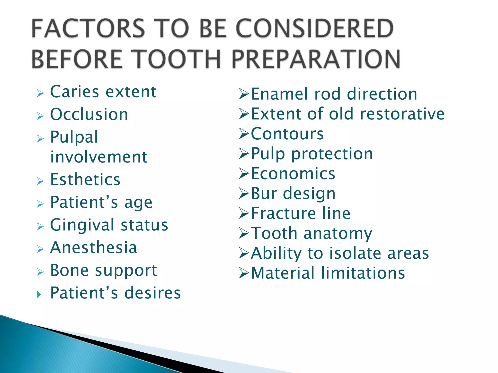 Fundamentals of tooth preparation | PPTX