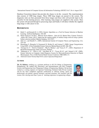 AN EFFECTIVE AND EFFICIENT FEATURE SELECTION METHOD FOR LUNG CANCER DETECTION | PDF