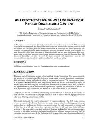 An effective search on web log from most popular downloaded content | PDF | Databases | Computer ...