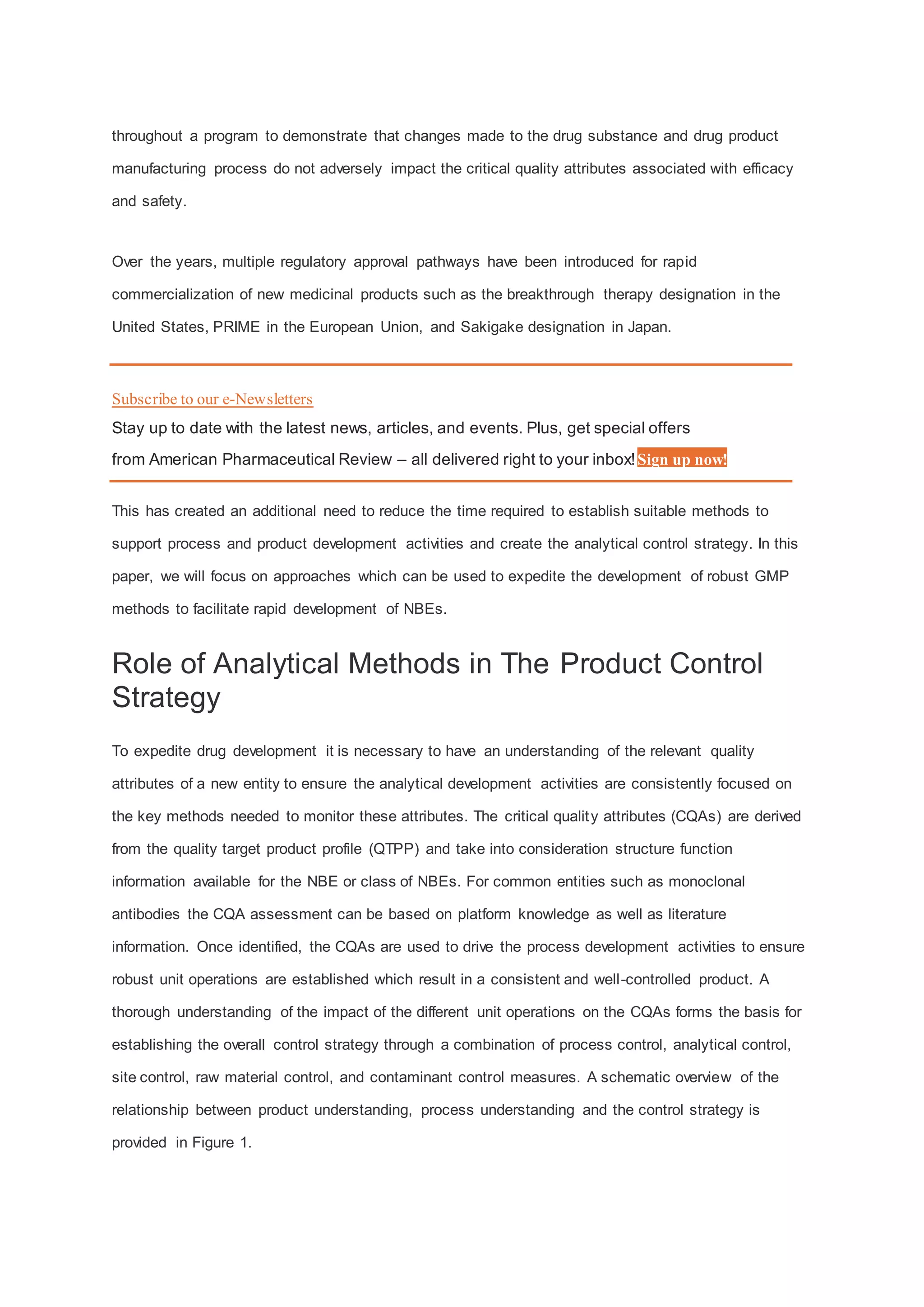 An efficient analytical development strategy for rapid development of biopharmaceuticals | DOCX