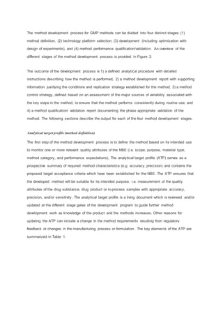 An efficient analytical development strategy for rapid development of ...