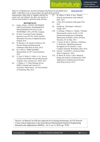 An Efficient Approach For Evaluating Performance Of LTE Network Using Android Application In The ...