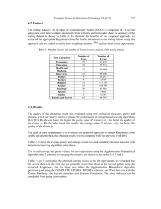 AN EFFICIENT APPROACH TO IMPROVE ARABIC DOCUMENTS CLUSTERING BASED ON A NEW KEYPHRASES ...