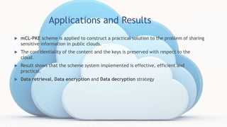 An efficient certificateless encryption for data sharing on public cloud | PPT