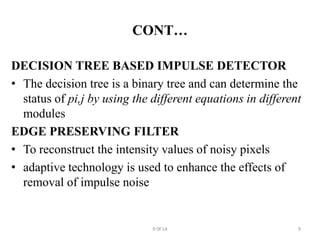 An efficient denoising architecture for removing impulse noise | PPTX