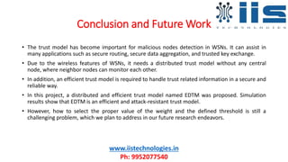 An efficient distributed trust model for wireless sensor networks | PPTX