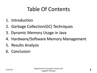 An efficient memory system for java Garbage Collection | PPTX | Programming Languages | Computing