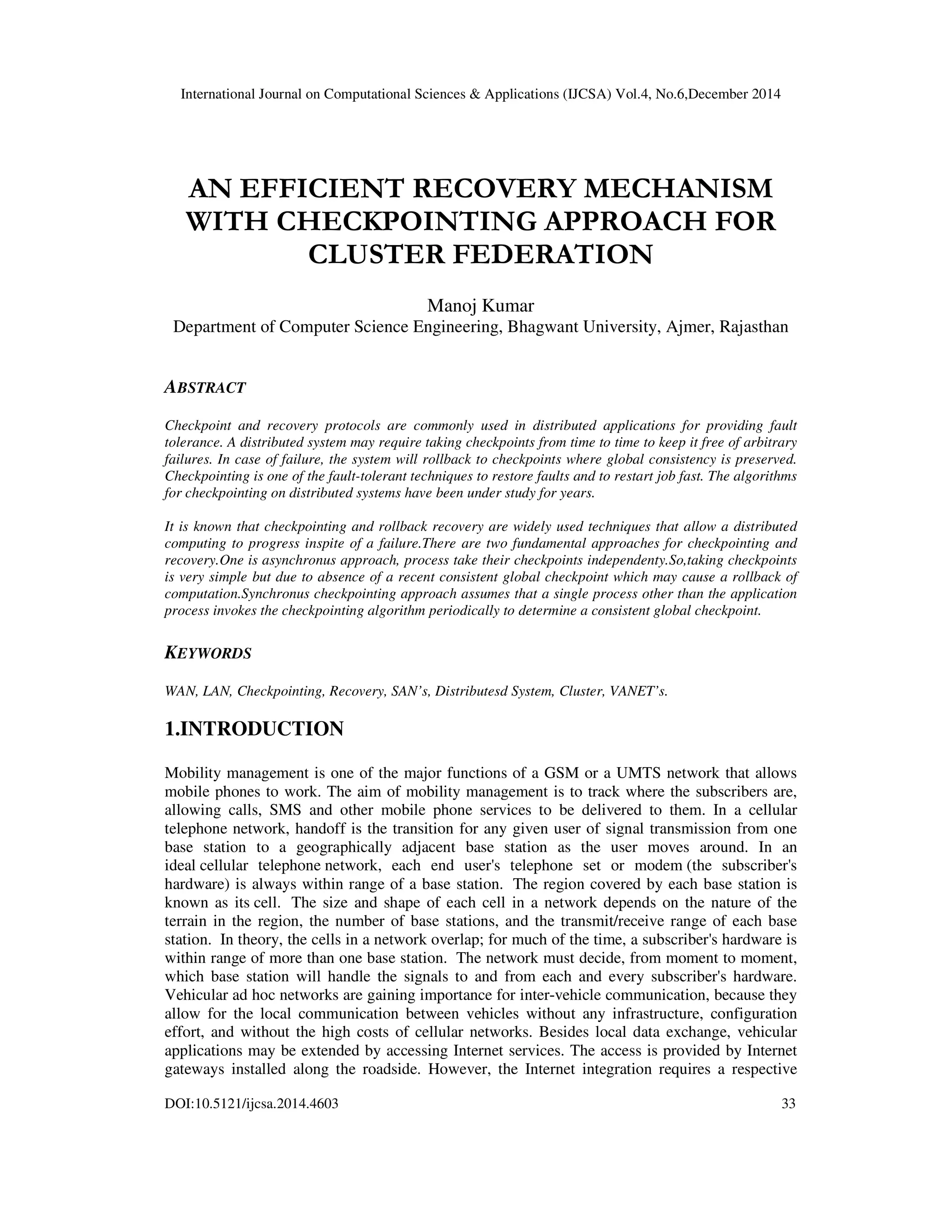 An efficient recovery mechanism | PDF