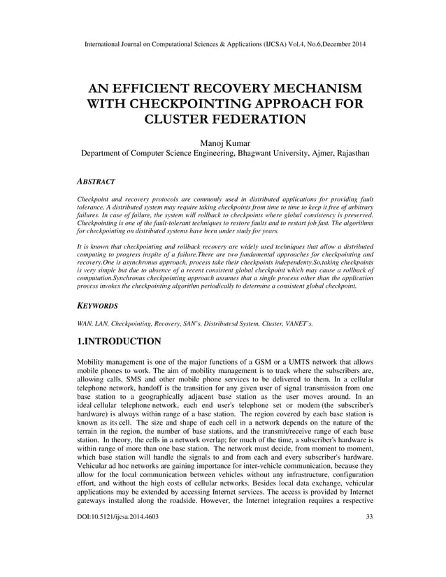 An efficient recovery mechanism | PDF