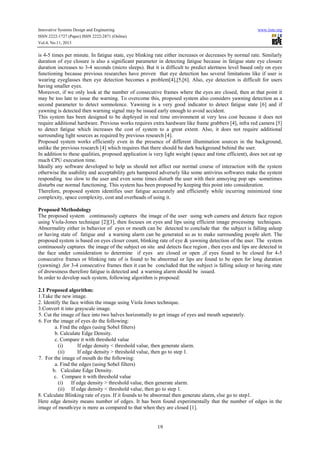 An efficient system for real time fatigue detection | PDF
