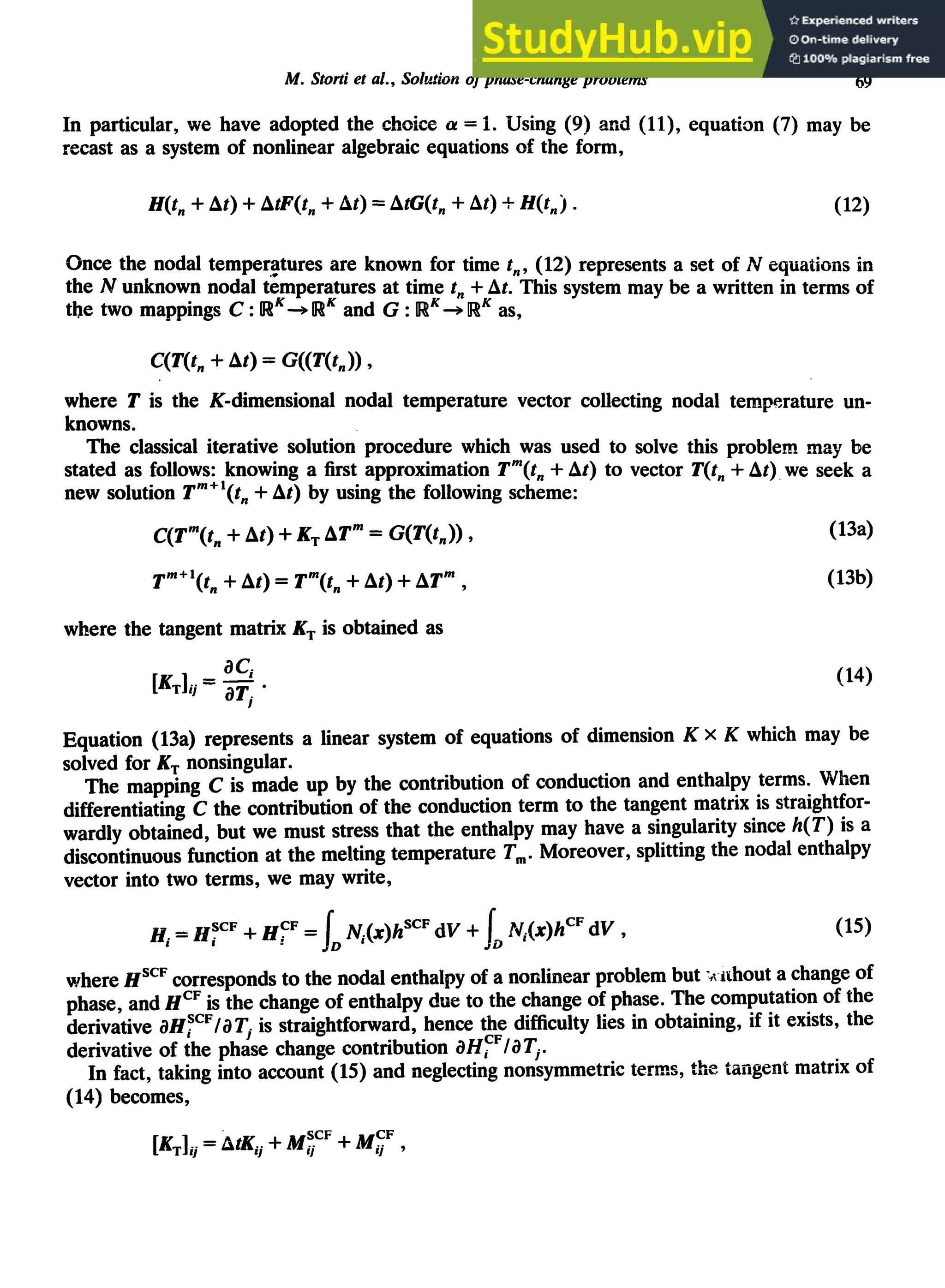 An Efficient Tangent Scheme For Solving Phase-Change Problems | PDF