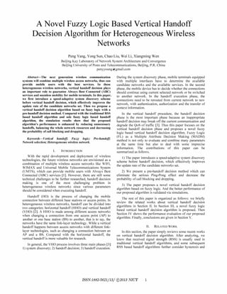An efficient vertical handoff mechanism for future mobile network | PDF