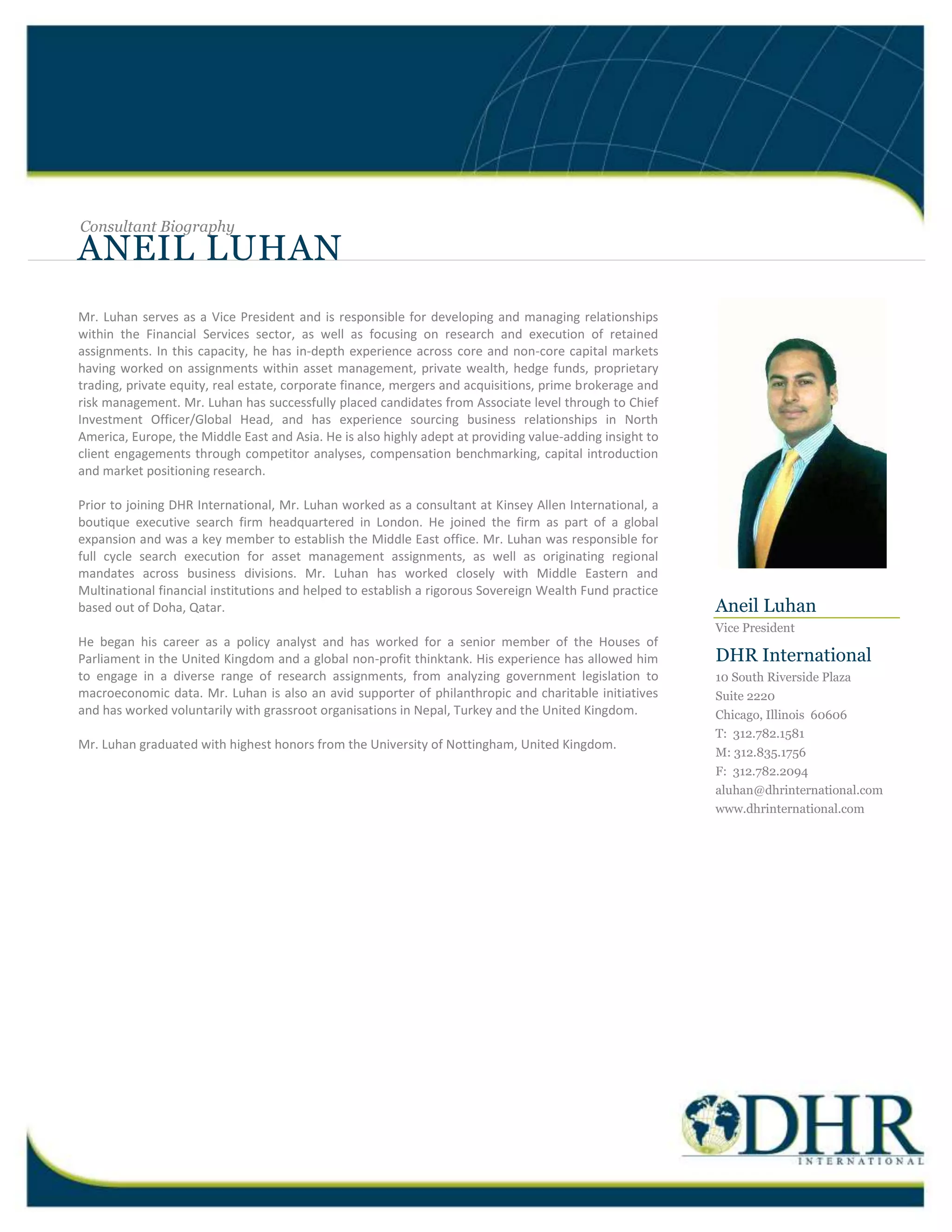 Aneil Luhan Bio | PDF