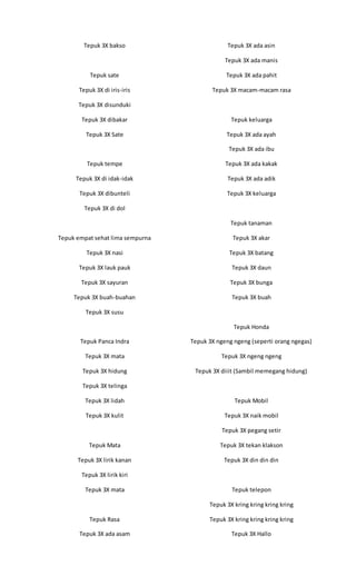 Aneka tepuk sesuai tema | DOCX