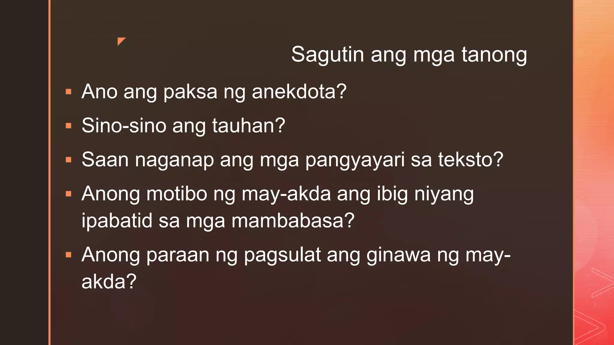 Anekdota FILIPINO 10 MODYUL 3 | PPTX