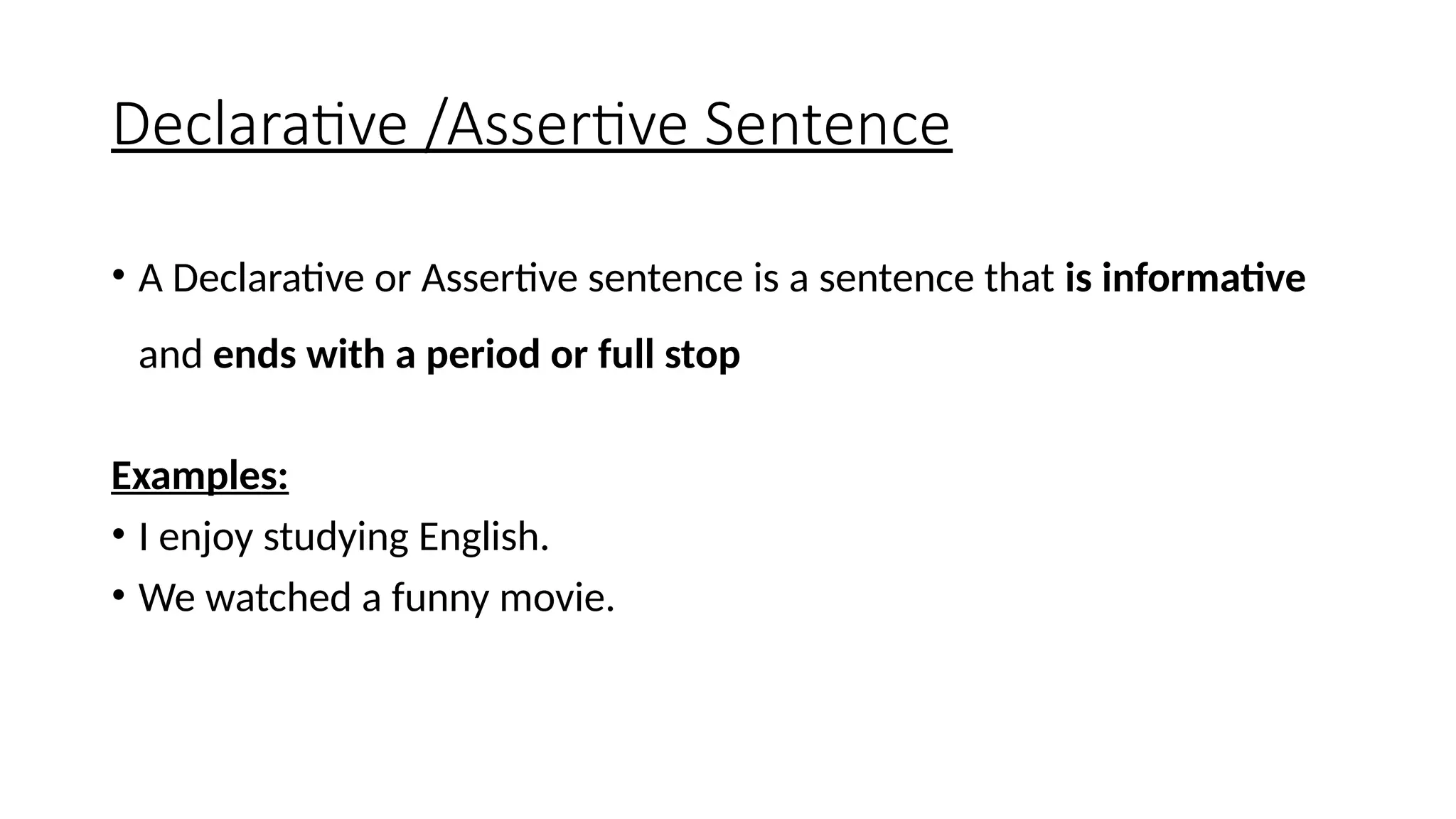 Kinds of sentence declarative imperative sentences | PPTX