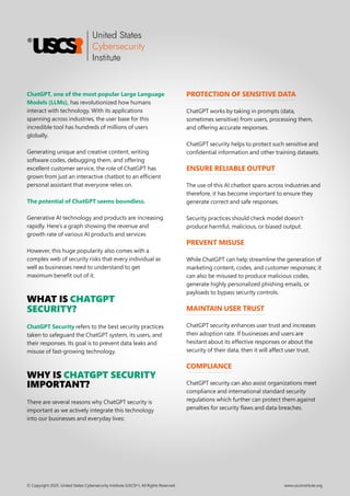 An Elaborate Take on ChatGPT Security Risks for 2025 | USCSI® | PDF