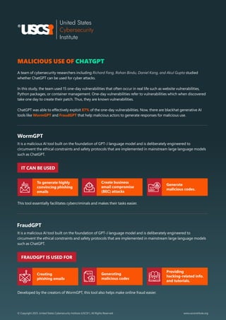 An Elaborate Take on ChatGPT Security Risks for 2025 | USCSI® | PDF